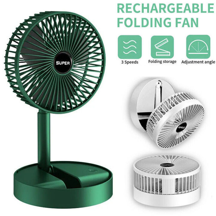 echargeable Portable Folding Fan Mini Desktop Air Fan 3 In 1 Camping ...