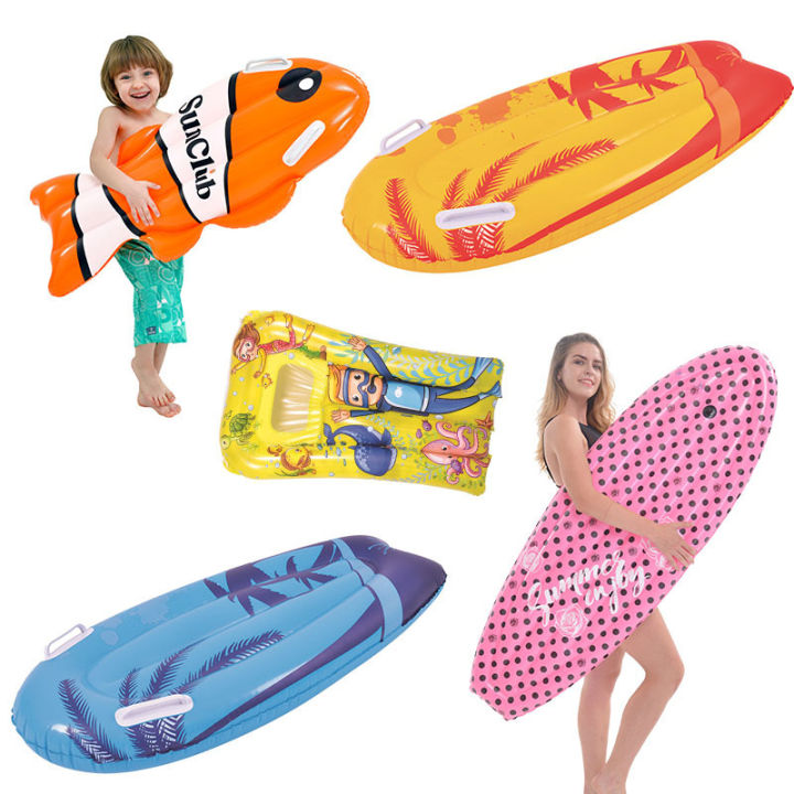 Jilong inflatable fish shaped surfboard watermelon floating row bed ...