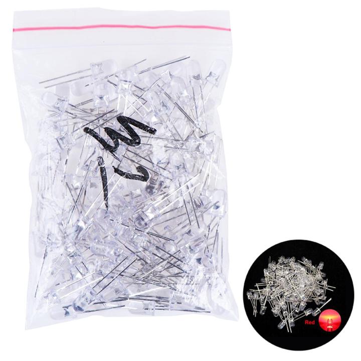 100pcs 5mm LED Assorted Kit White Green Red Blue Yellow Light Emitting ...