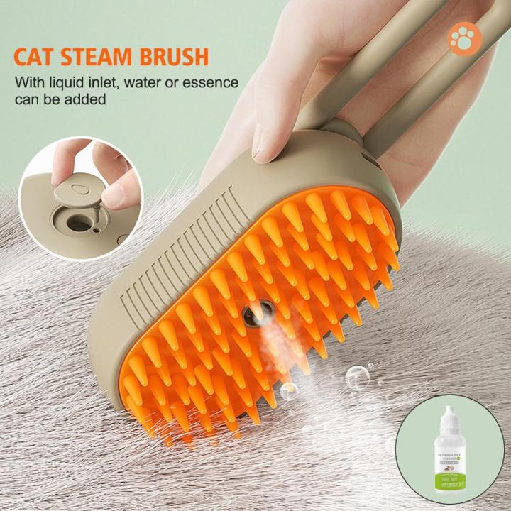 3 in 1 Steamy Dog Brush Electric Spray Cat Hair Brush Dog Steamer Brush ...