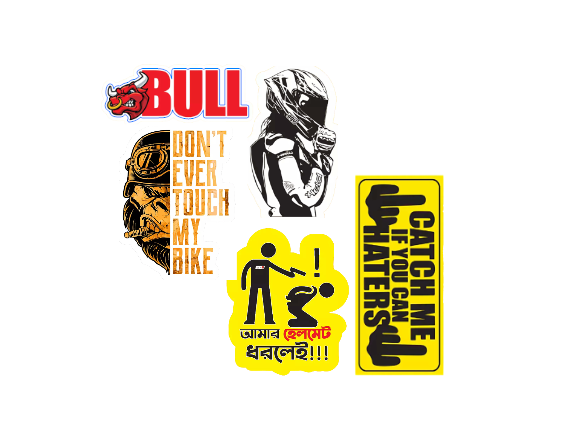 5 pcs waterproof vinyl sticker bike sticker model 7 | Daraz.com.bd