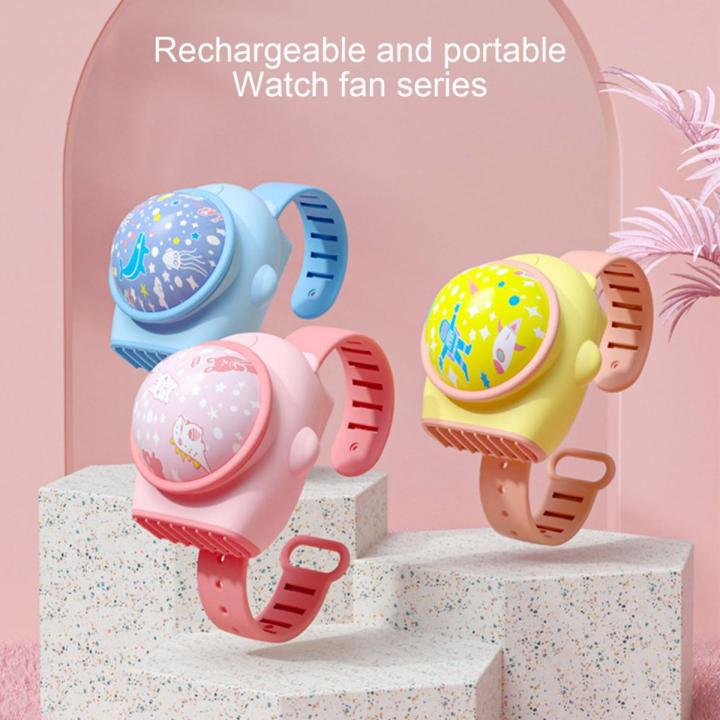 Watch Fan Third Generation Portable Children Cartoon Wrist Fan | Daraz ...