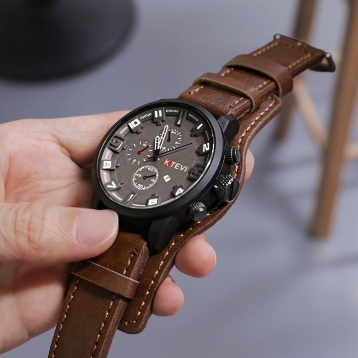 【New and Improved】 Trend Calendar Student Men's Quartz Watch, Ideal ...