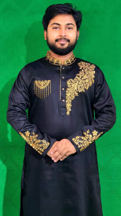 Slab Cotton New Exclusive 2024EID Collection Panjabi For Men | Daraz.com.bd