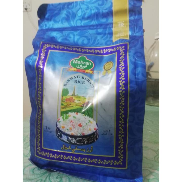 Mehran Brand Special Basmati Kernel Rice - 1Kg Blue Pack | Daraz.com.bd