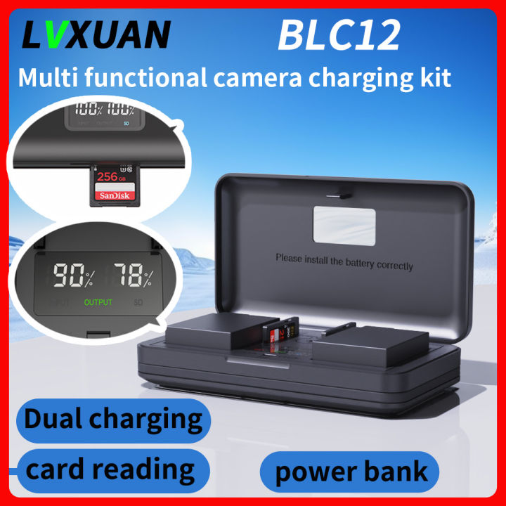 DMW-BLC12 battery and LCD USB charger for Panasonic Lumix DC-FZ1000 II ...