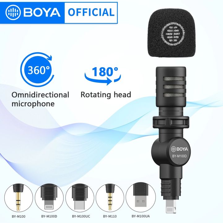 BOYA BY-M100 Wired Microphone Plug and Play Portable Audio Video ...