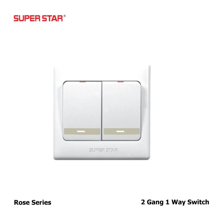 Rose Series Rose Two Gang 1 Way Switch - White | Daraz.com.bd