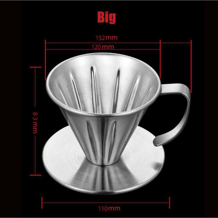 Stainless Steel Coffee Dripper Engine V60 Style Coffee Drip Filter Cup ...