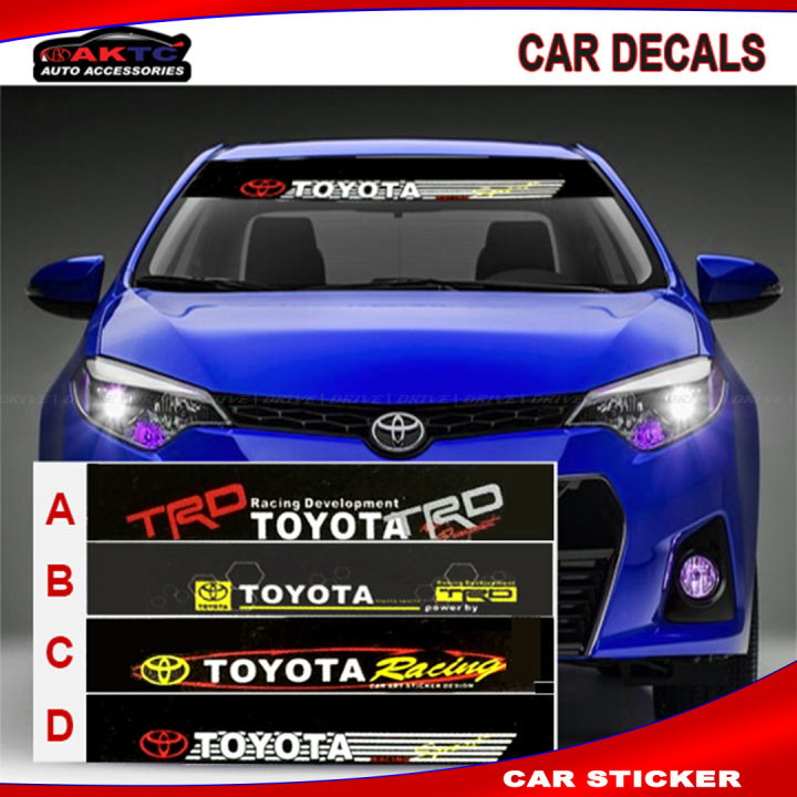 TOYOTA Racing Car Universal Windshield reflective sticker Sport ...