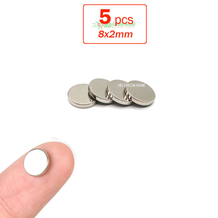 5 pcs x Round (8x2mm) Neodymium Magnet Powerful Disk N35 NdFeB Rare ...