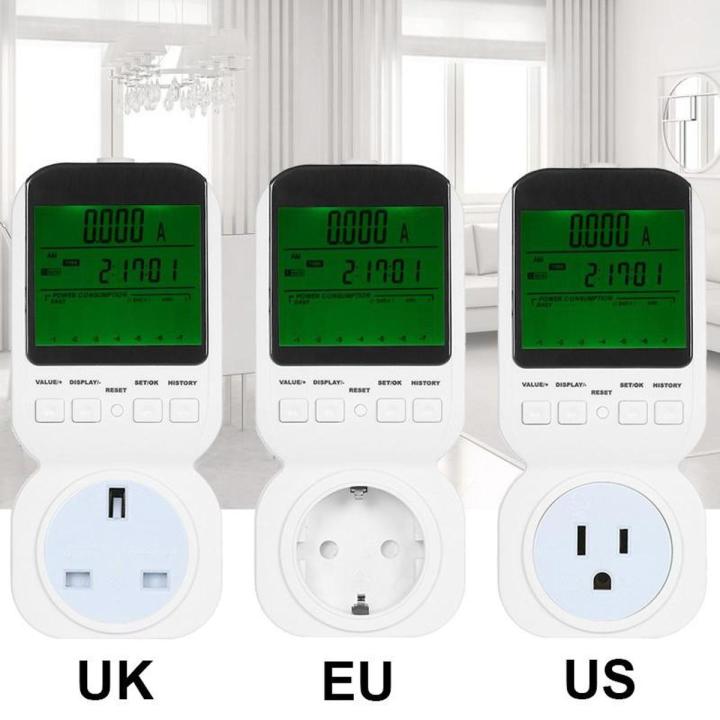 -8000 Voltage Current Power Digital Display Socket Meter Measuring ...