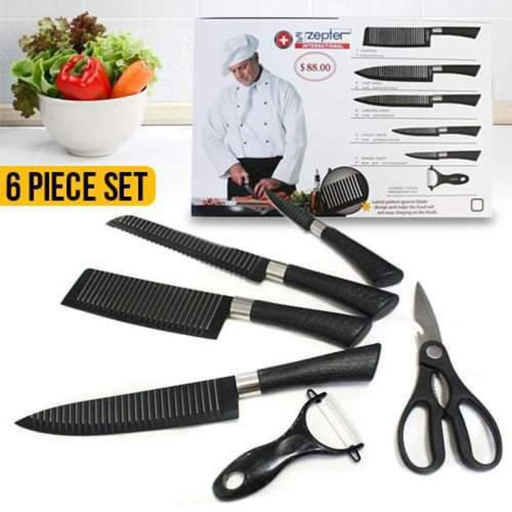 6pcs Zepter Set Non-Stick Coating Kitchen knif Kniv Set for family ...