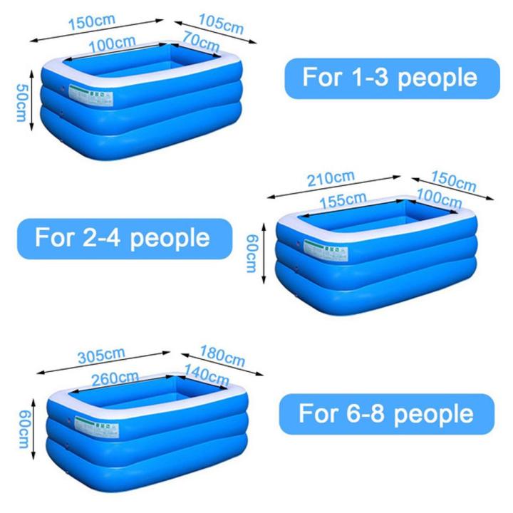 7.5 Feet Family Pool Portable Inflatable Swimming Pool Kids Children ...