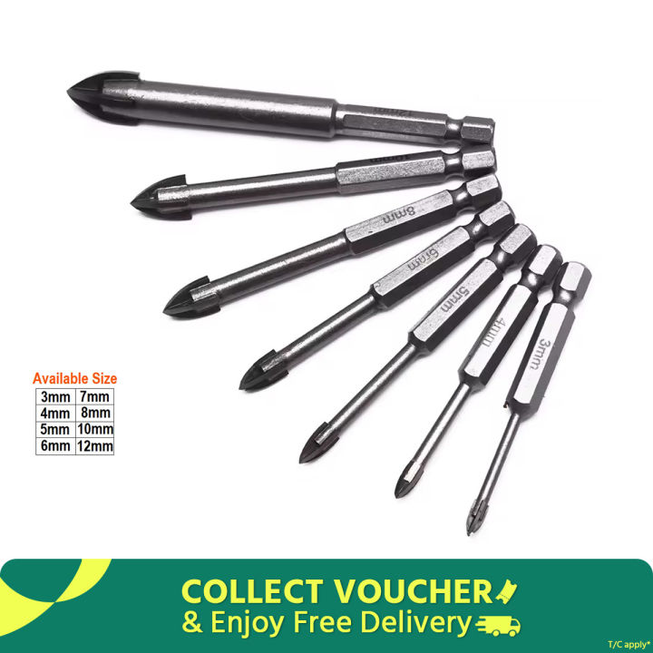 Harden Glass & Tiles Drill Bit ( 3mm / 4mm / 5mm / 6mm / 7mm / 8mm ...