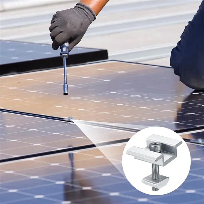 8Pack Solar Panel Mounting Brackets, Solar Panel End Clamps, Centre ...