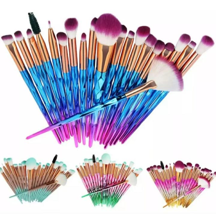 Blue Diamond 20Pcs/set Makeup Brushes Set Beauty Make Up Tool Cosmetic ...