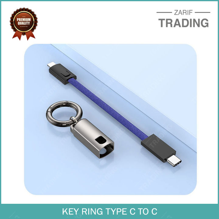 Key Ring Type C to C Fast Charging Cable PD65W 10CM Portable Short USB ...
