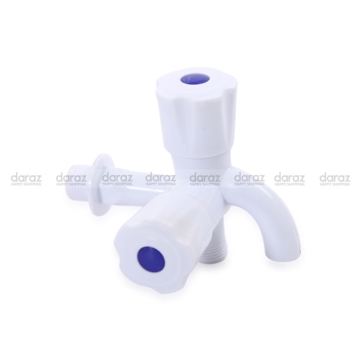 2 in 1 Water tap Plastic 2 Way Bib Bath/Kitchen Cock Tap Bathroom ...