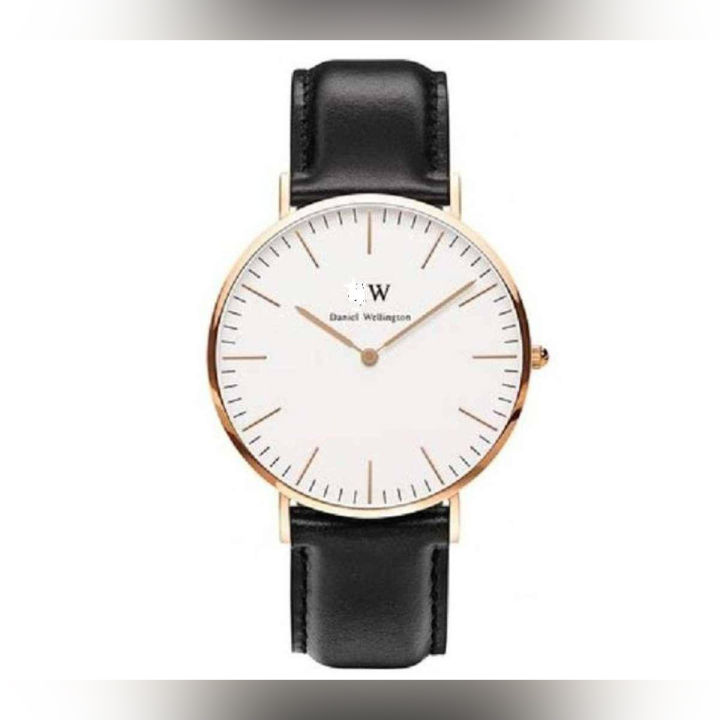 পুরুষদের জন্য wd01 চামড়া অ্যানালগ ঘড়ি-কালো | Daraz.com.bd