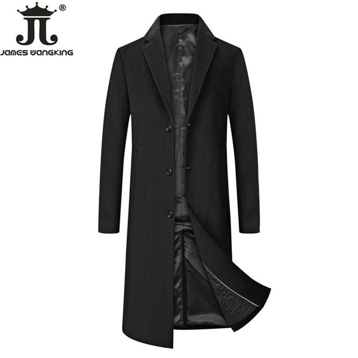 2022 New Winter Mens Long Coat Woolen Jackets Autumn Wool Blend ...