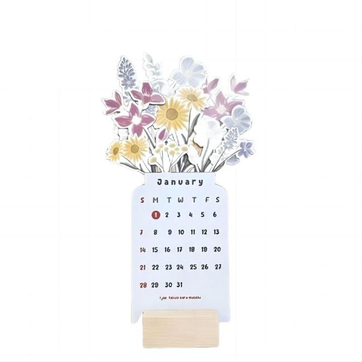 Creative Desk Calendar Bloomy Flowers Desk Calendar New Year Office ...
