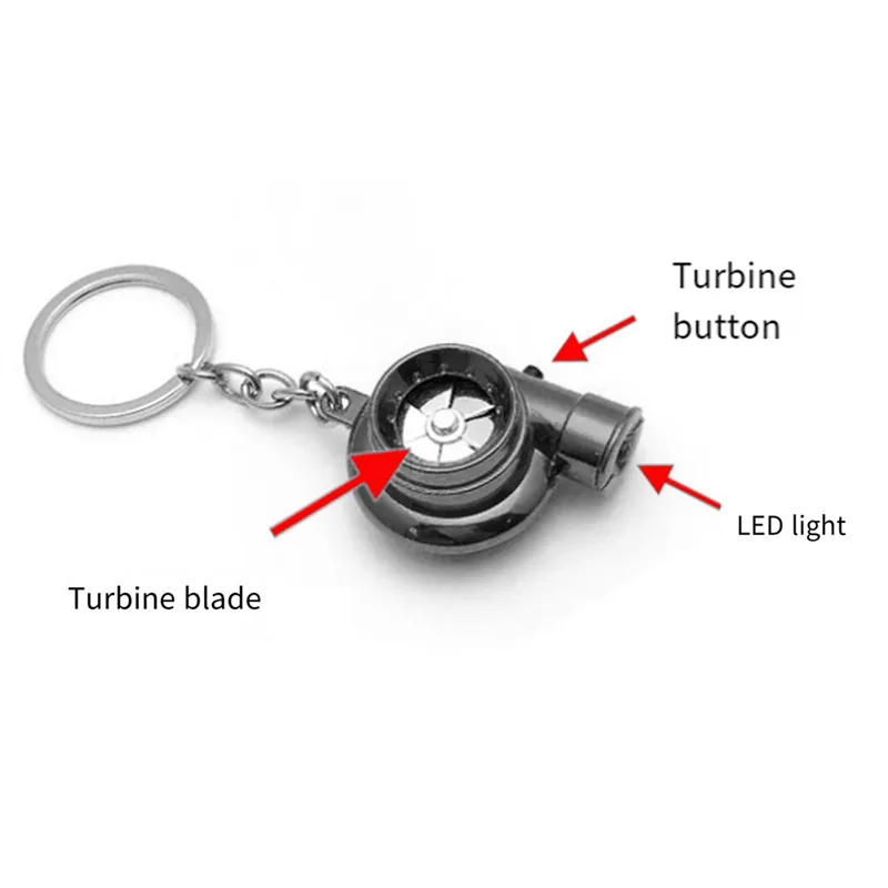 Car Turbo Spinner Keychain with Real Sound and LED Light Mini ...