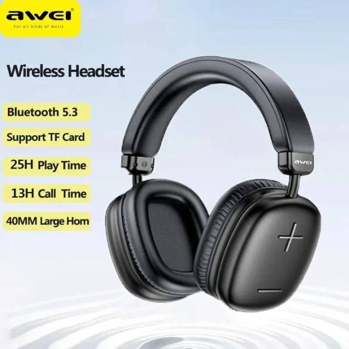 Awei AT6 Wireless Stereo Overhead Headphone-Black | Daraz.com.bd