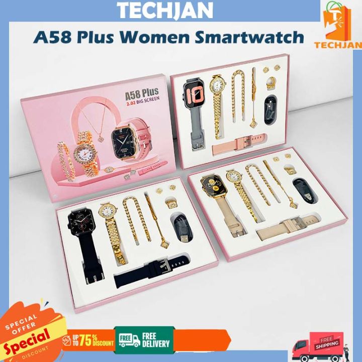 A58 Plus Women Smartwatch 2.02 Inch Big Screen Heart Rate Band Sports ...