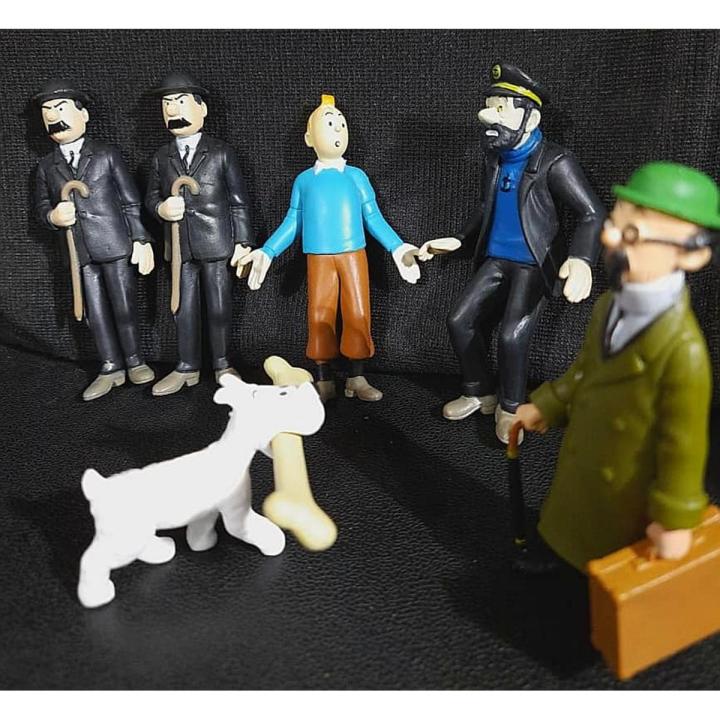 Tintin action figure collectible set with captain haddock, professor ...