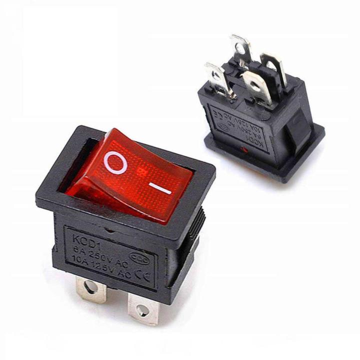 DPST Mini Rocker Switch On-Off with Red Indicator- 3 Pcs | Daraz.com.bd