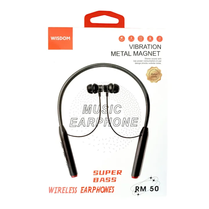 Wisdom RM-50 Neckband Bluetooth Headset BT5.4 Sports Headset, Magnetic ...
