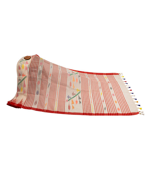 Manipuri Red & White Color Tant Saree | Daraz.com.bd