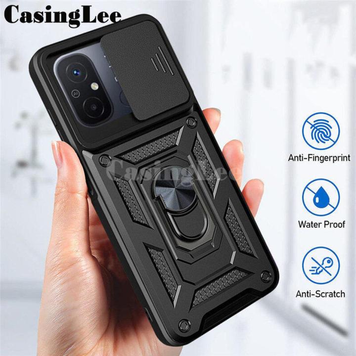 For Xiaomi Poco C55 Armor Ring Case Cover Car Holder Shockproof Camera ...
