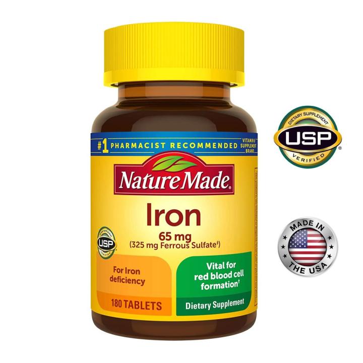 Nature Made Iron 65mg (from Ferrous Sulfate), enables Red Blood Cells ...