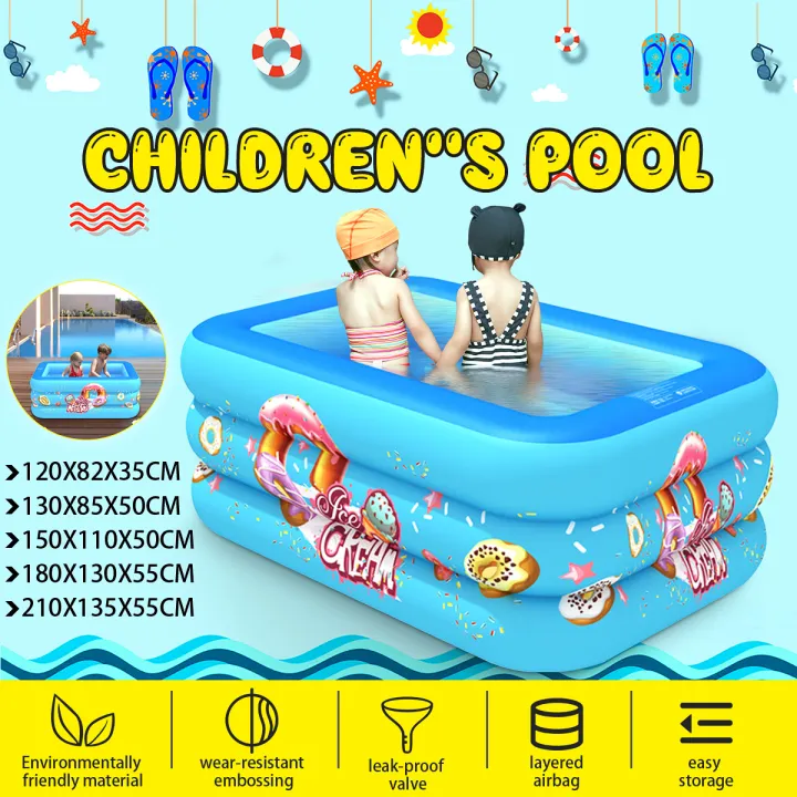 150cm Kids Inflatable Pool Children's Home Use Paddling Pool Swimming ...
