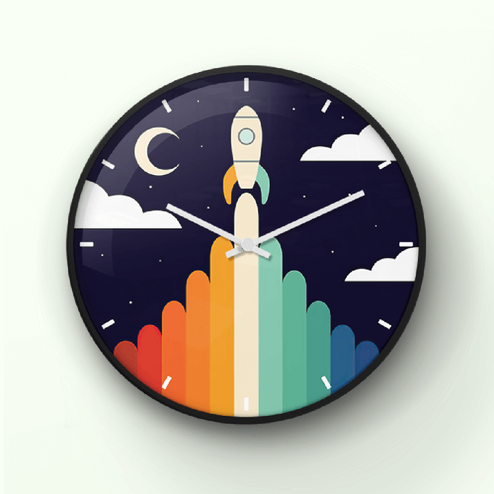 Paperboat Aesthetic rocket Wall Clock 10 Inch | Daraz.com.bd