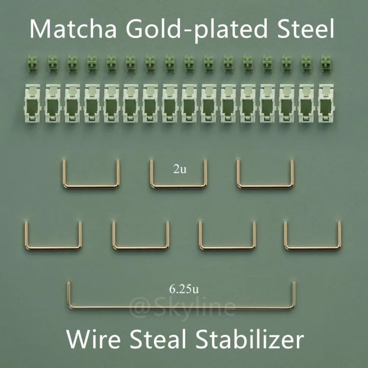 Holy Panda Matcha Gold-plated Steel Wire Steal Stabilizer Mechanical ...