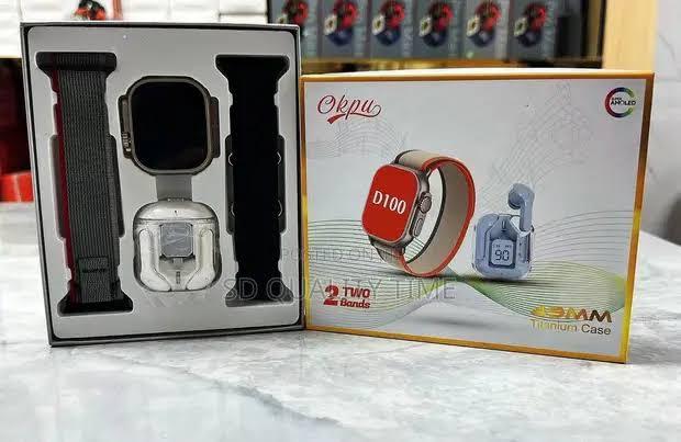 D100 Combo Ultra 9 Smartwatch and Earbuds | Daraz.com.bd