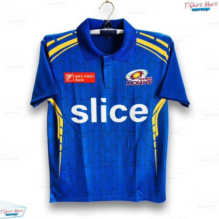 Mumbai Short Sleeve Polo IPL Cricket Jersey For Men - mi Half sleeve ...
