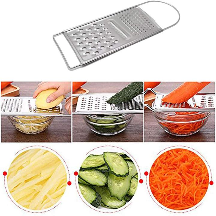 Premium 3 Way Stainless Steel Flat Grater Carrot ,Potato, Peeler Fruit ...