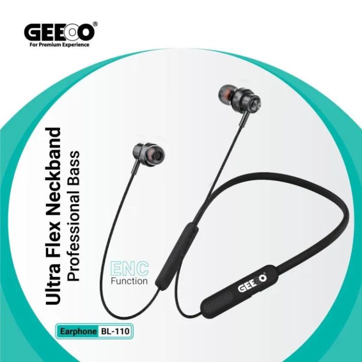 GEEOO BL 110 Ultra Flex Neckband with ENC Wireless Headphone ...