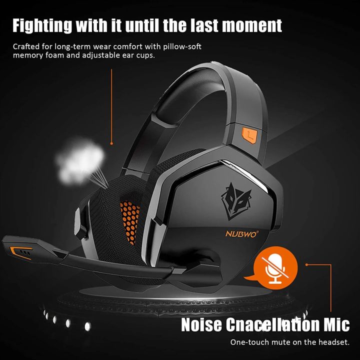 NUBWO G06 Wireless Gaming Headset for PS5/4 Laptop Over Ear Headphones ...