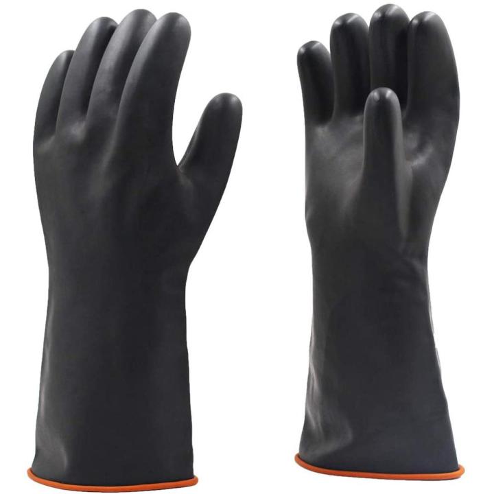 Industrial Use heavy duty Black Rubber Latex Gloves with smooth surface ...