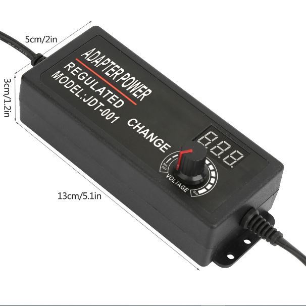 DC 3-24V 5A Adjustable Power Adapter with LED Voltmeter Variable RS775 ...