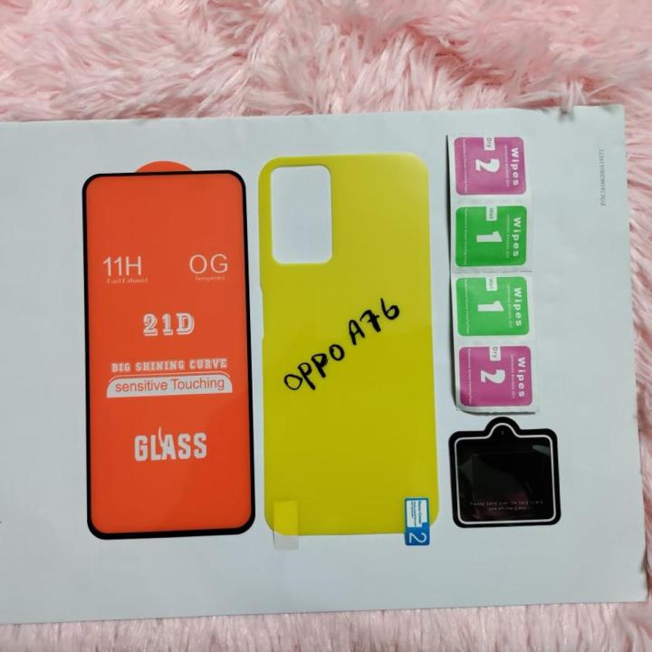 Oppo A76 Combo Pack 3 in 1 (Screen Protector, Camera Glass & Back ...