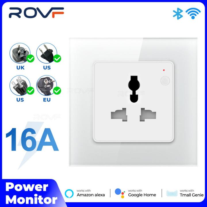 ROVF Smart Wifi Socket Plug with Power Monitor 16A WiFi Wall Socket for ...