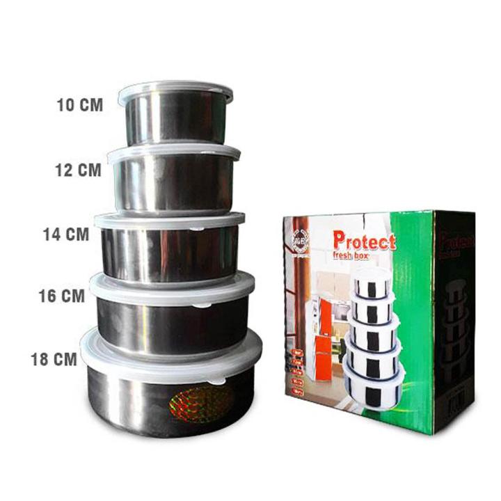 5 Pcs Multifunctional Stainless Steel Protect Fresh Box | Daraz.com.bd