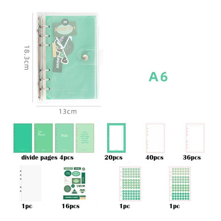 【happy one】A6 PVC Loose Leaf Notebook 6 File Folder Diary Daily Weekly ...