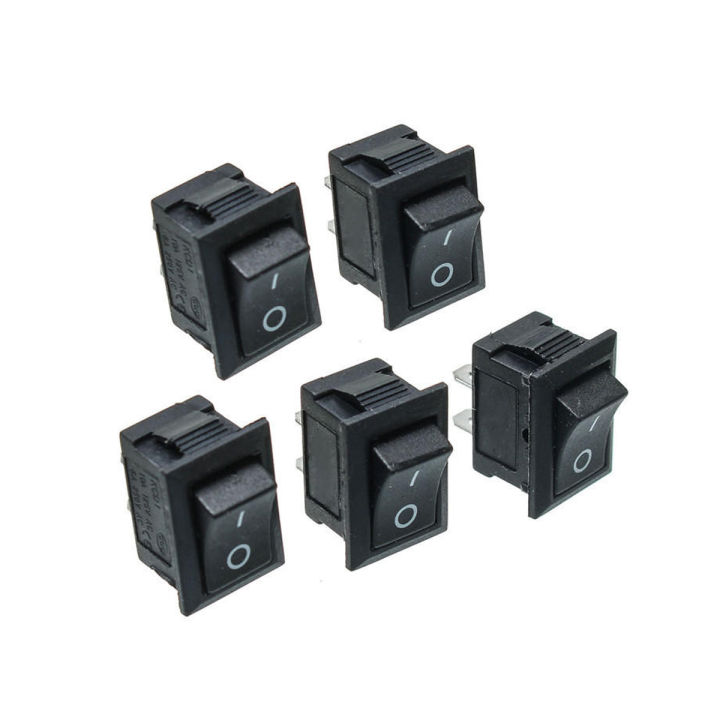 5 pice 6a black colored micro rocker switch 3 pins 6a 250v 2 position ...